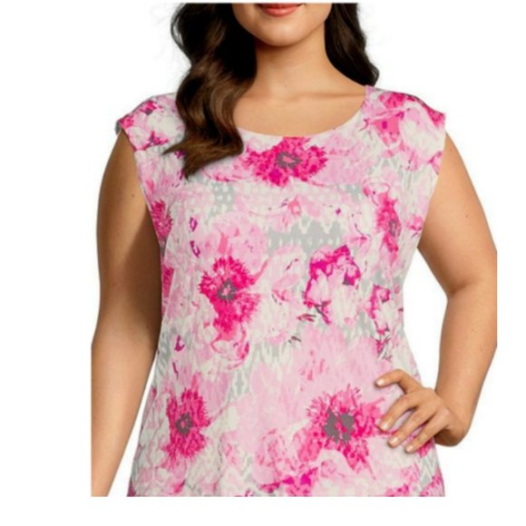 Allison Daley | Tops | Allison Daley Floral Top Blouse Ladies Plus Pink ...